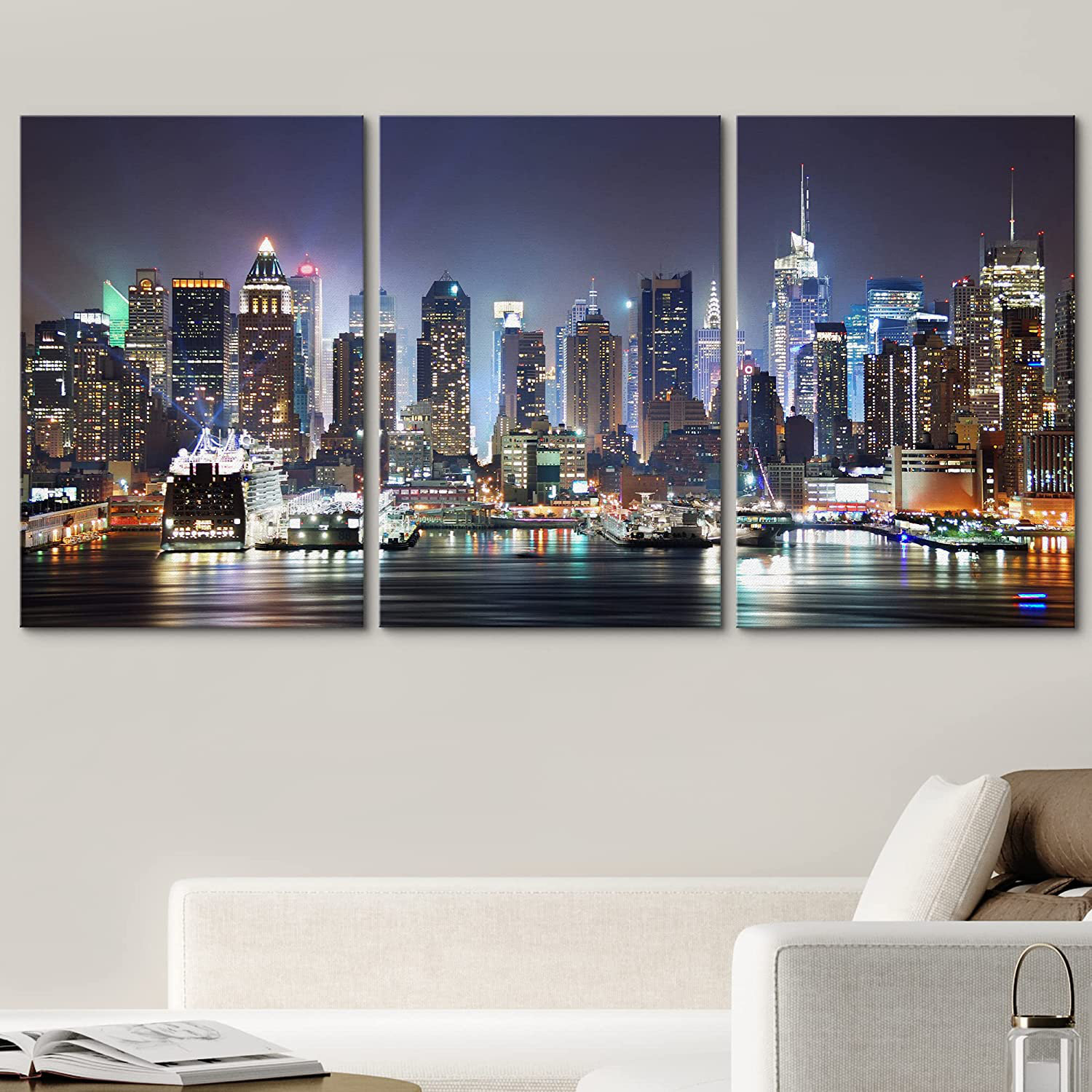 IDEA4WALL Architecture Building New York City Skyline Night Photography ...