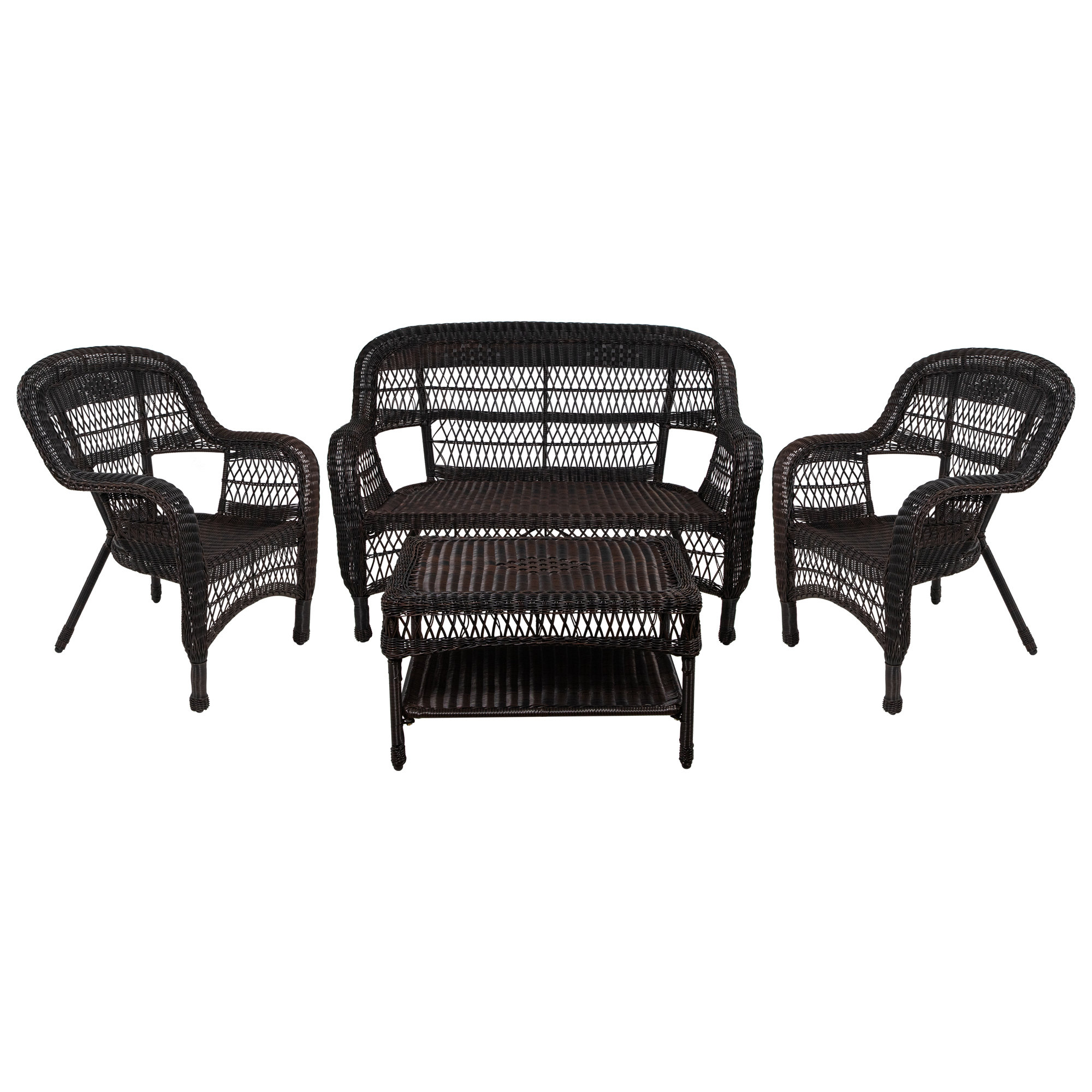 Northlight Seasonal 4-Piece Resin Wicker Outdoor Patio Conversation Set ...