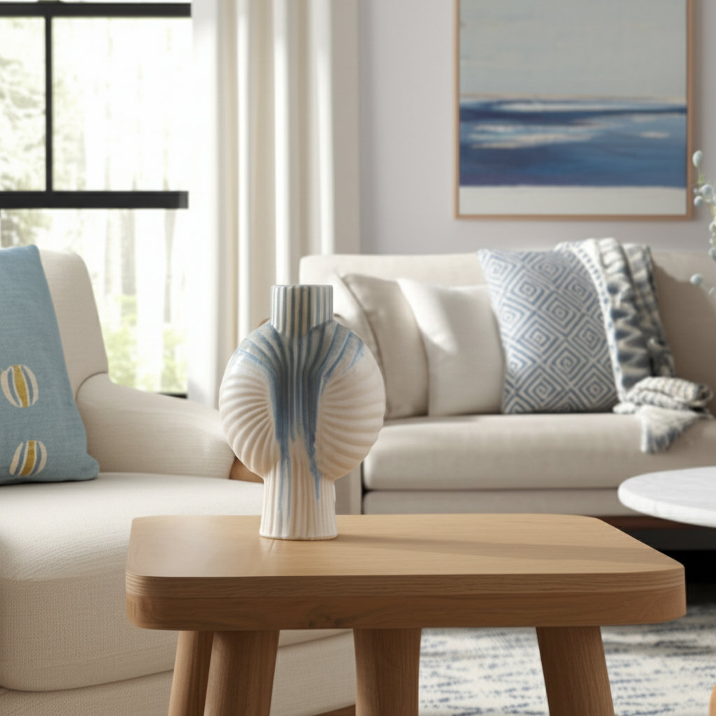 Mercer41 Pottery Earthenware Textured Vase With Tapered Rim And Organic ...