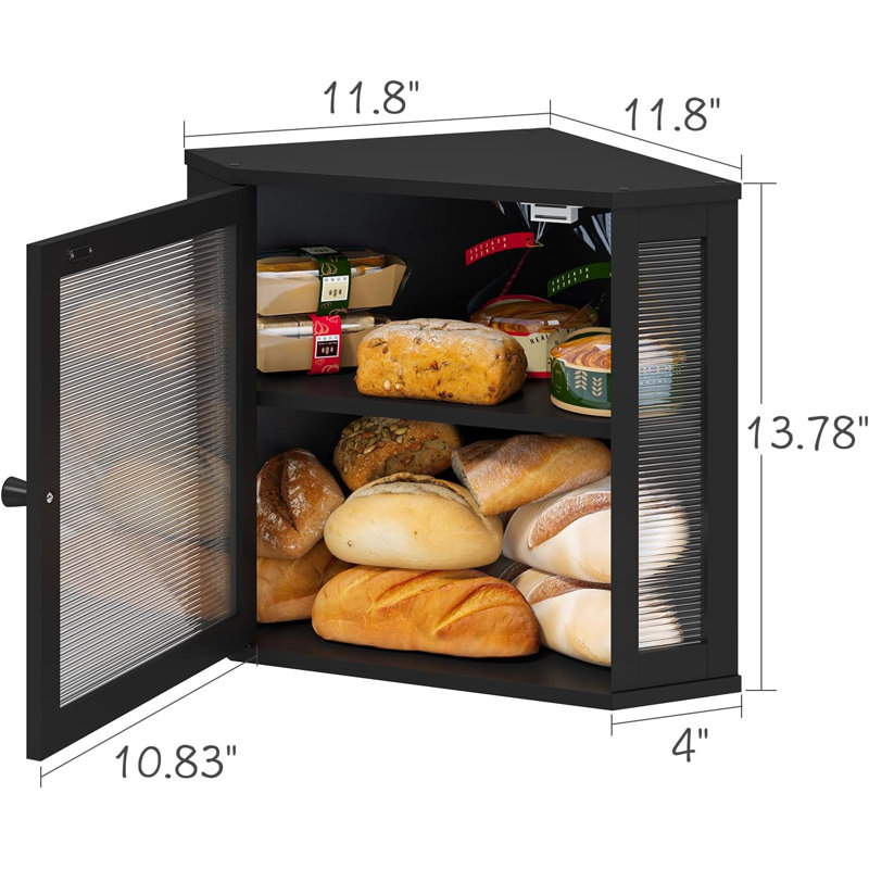 Hokku Designs Corner Bread Box Kitchen Countertop Extra Large Capacity ...