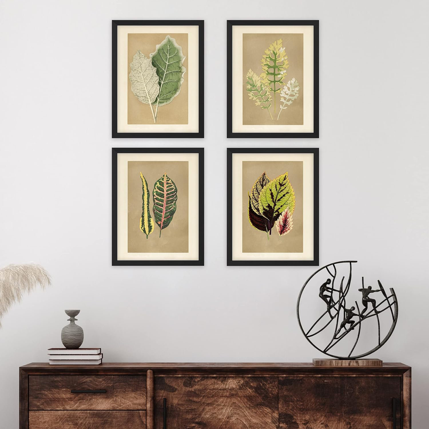 SIGNLEADER Fall Colorful Forest Tree Framed On Paper 4 Pieces Print ...