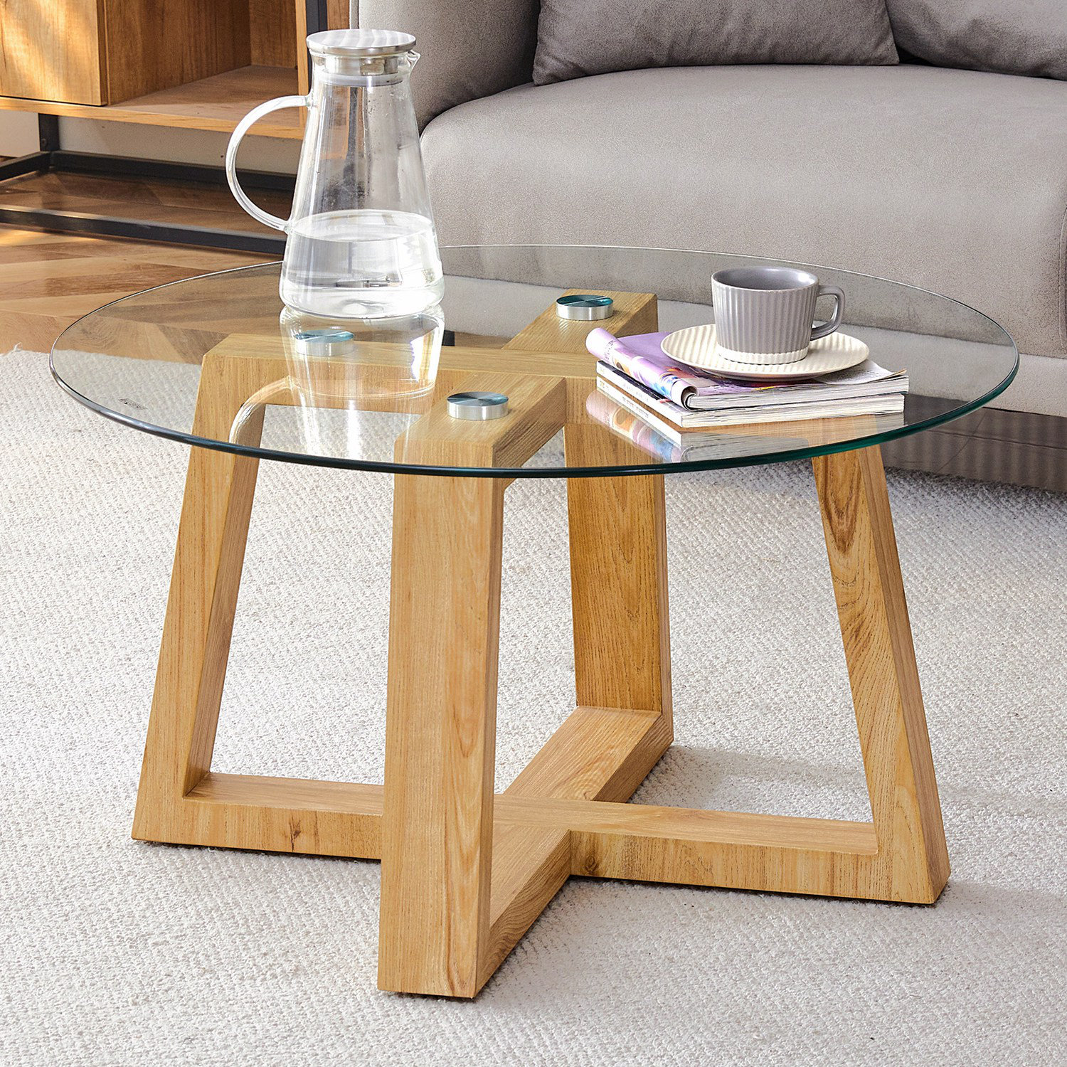 Ivy Bronx Negin Glass Top Single Coffee Table | Wayfair