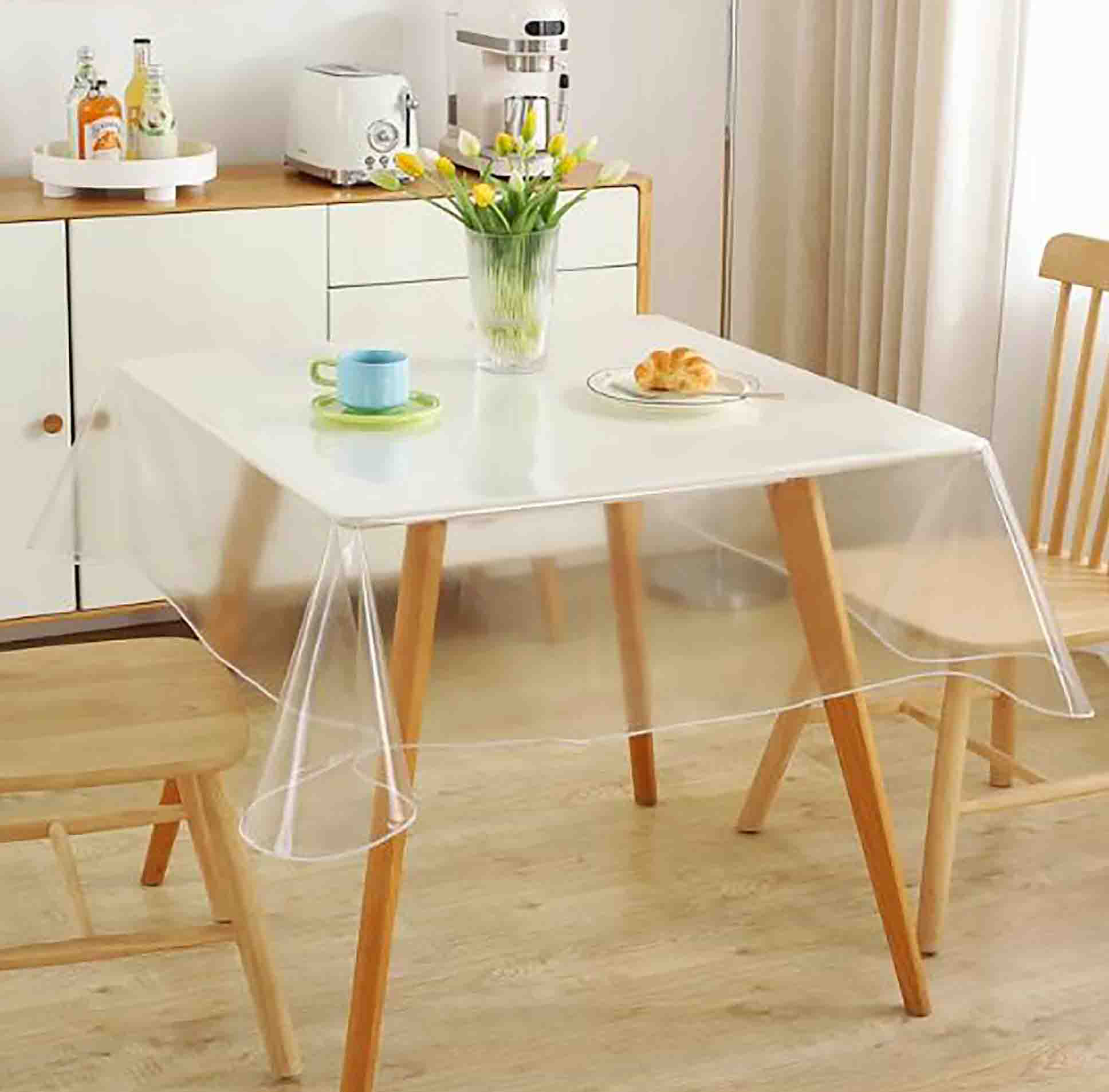 Ebern Designs Clear Plastic Vinyl Pvc Fabric Table Cover Protector ...