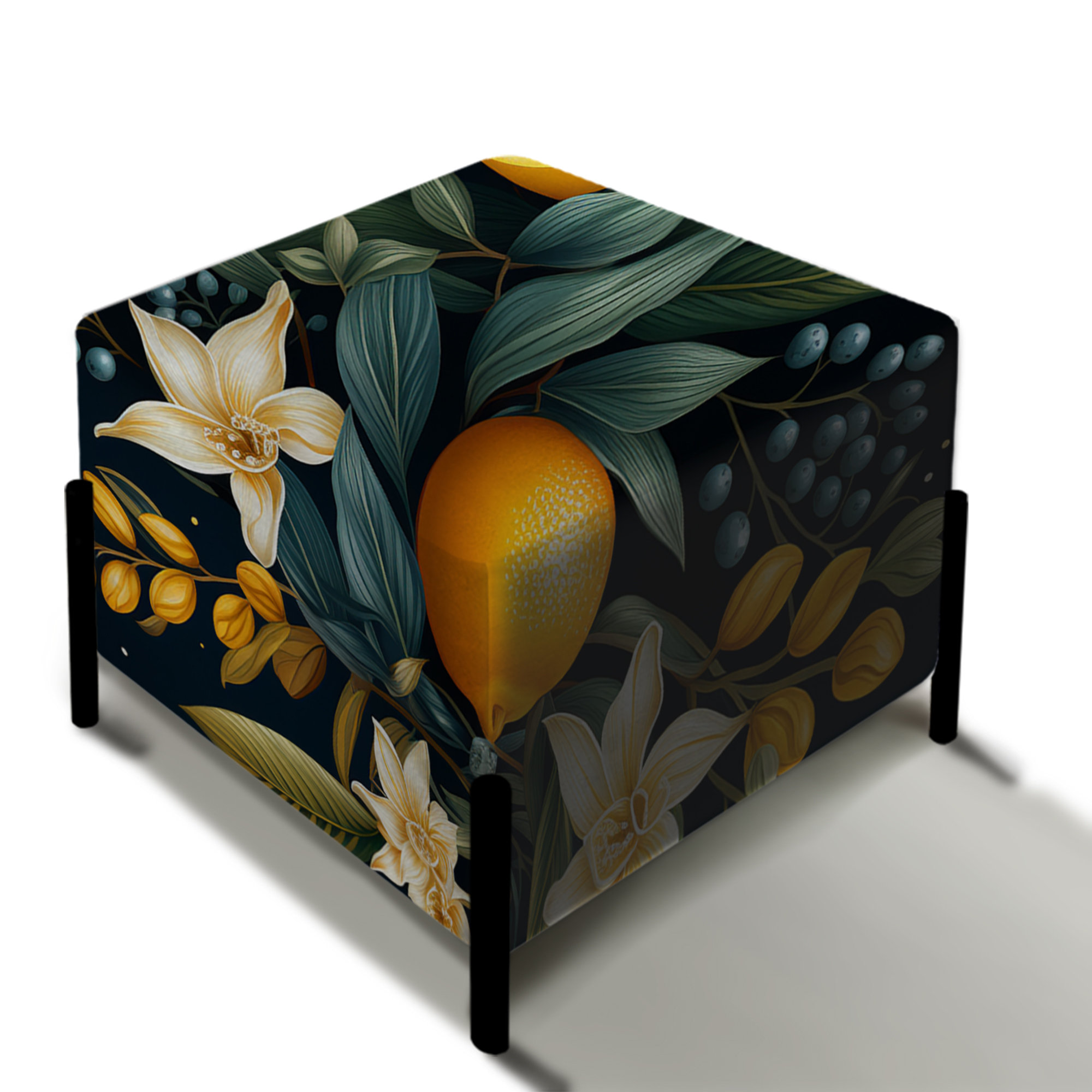 Design Art Ocean Odyssey Tropical Pattern - Tropical Square Ottoman ...