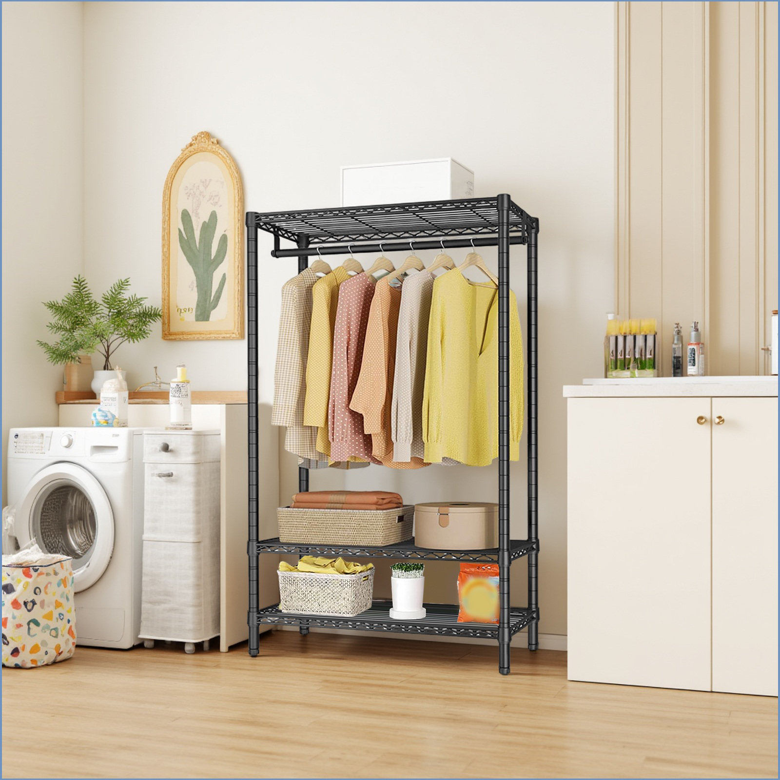 Rebrilliant Clothes Rack, Heavy Duty Garment Rack Clothing Racks For ...