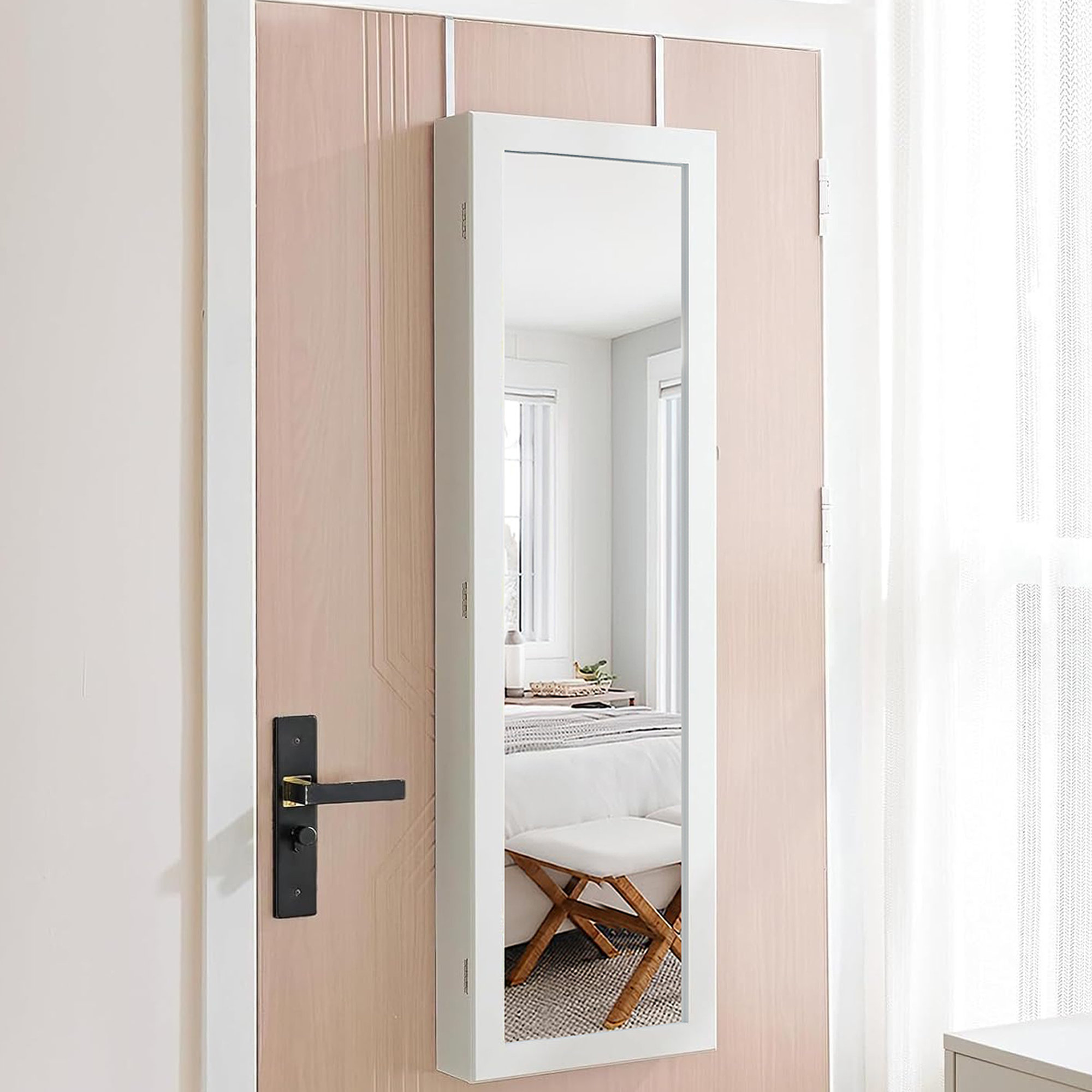 Ebern Designs Large Lockable Jewelry Cabinet, Wall-mounted Or Door ...