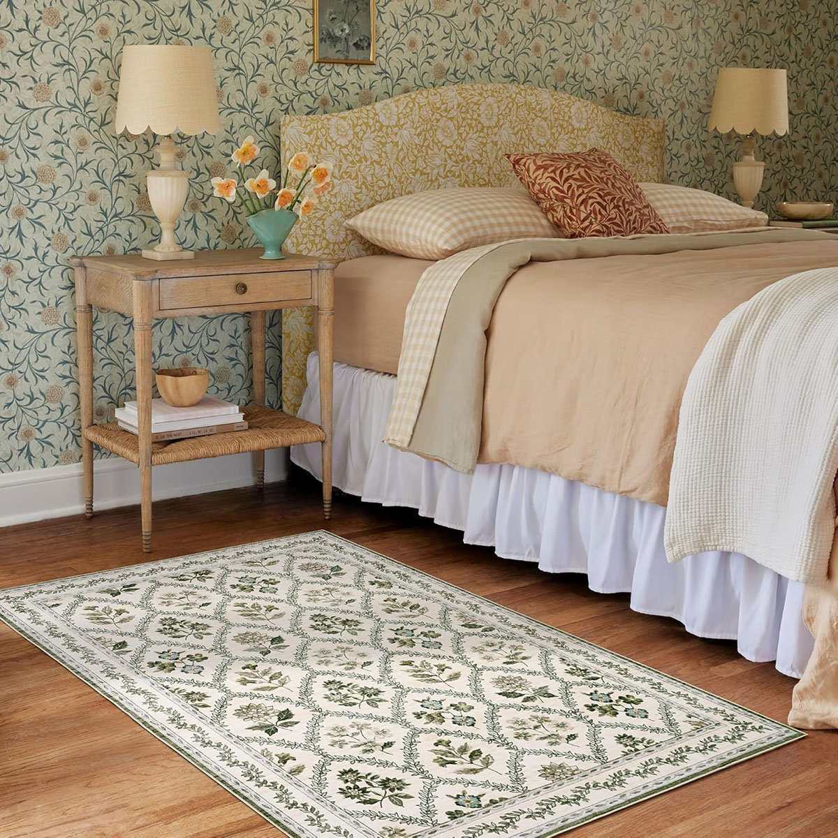 Ophelia & Co. Green And Beige Rugs 4X6 Nursery Area Rugs Washable For ...