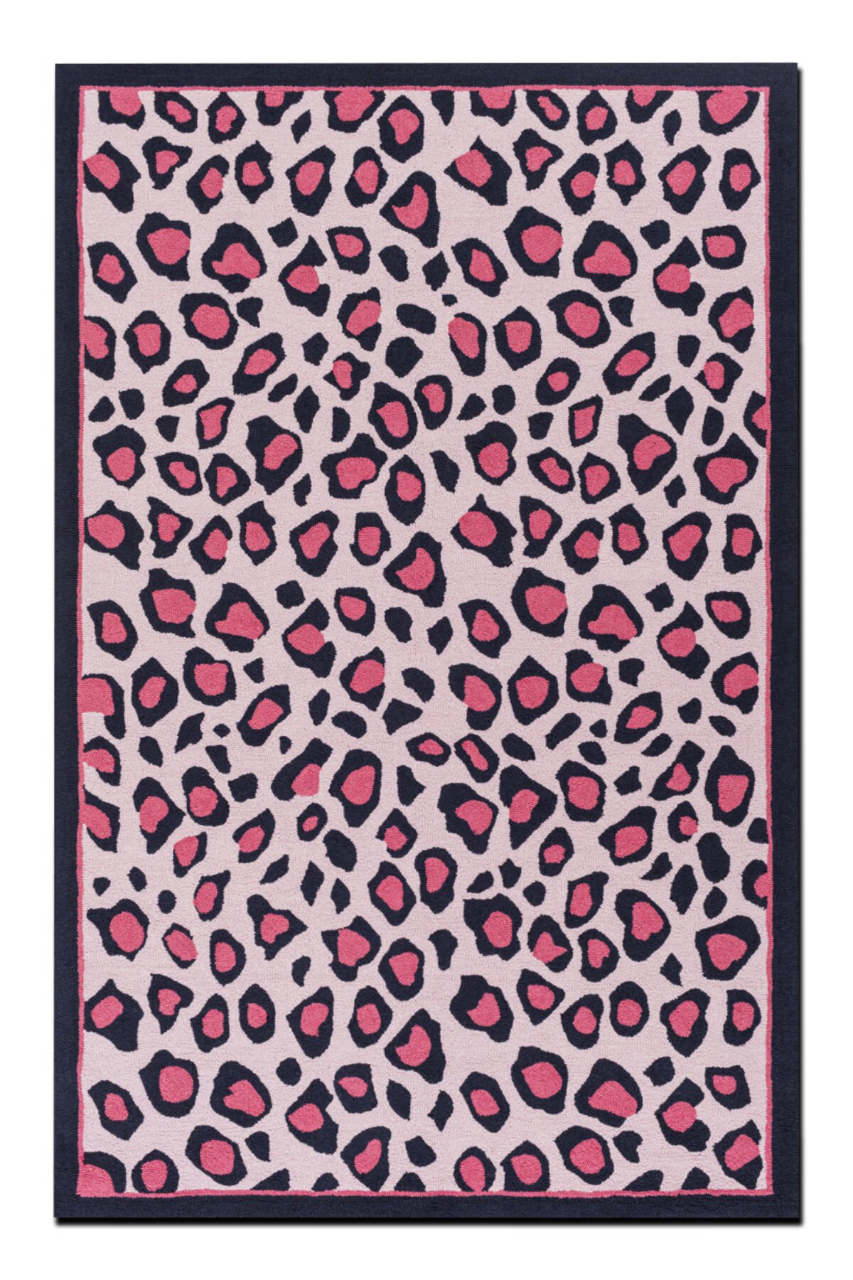 Everly Quinn Pink Leopard Patterned Woven Base Rug | Wayfair