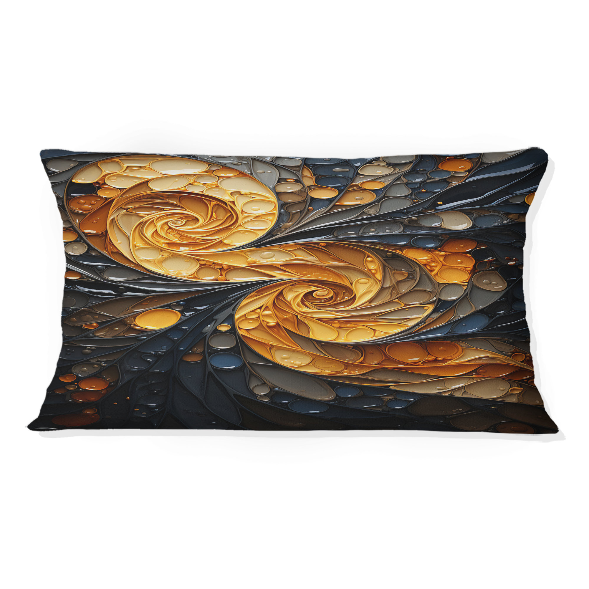 Design Art Spiral Tangle - Abstract Spirals Printed Throw Pillow | Wayfair
