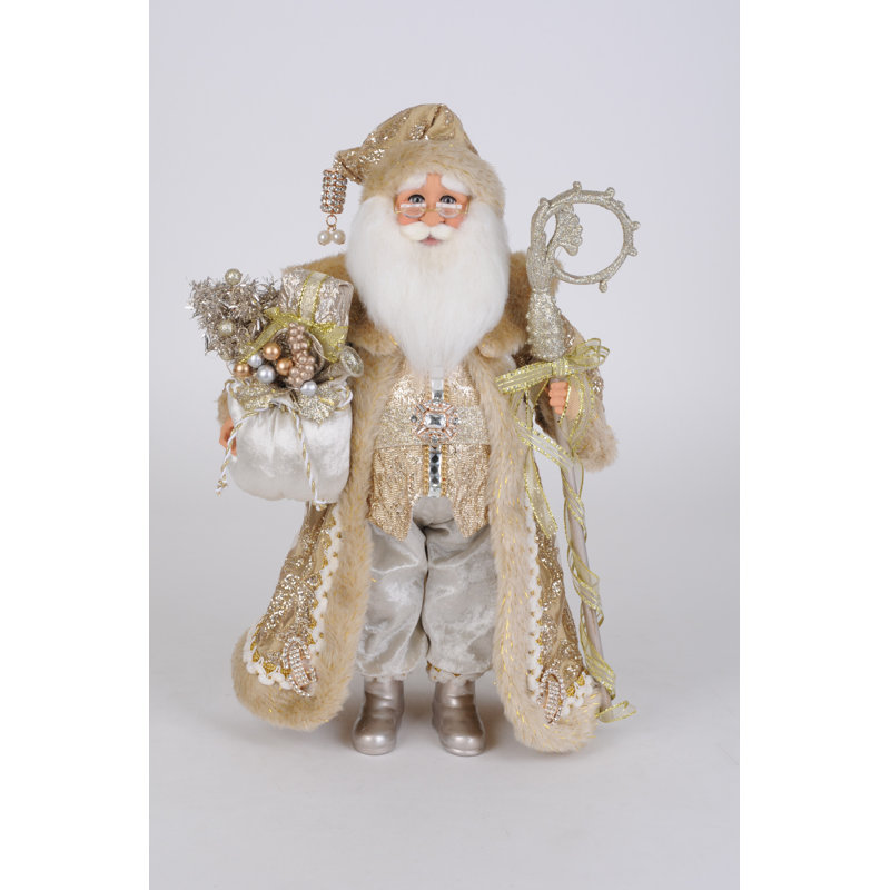 Karen Didion Originals Lighted Touch Of Gold Santa & Reviews | Wayfair