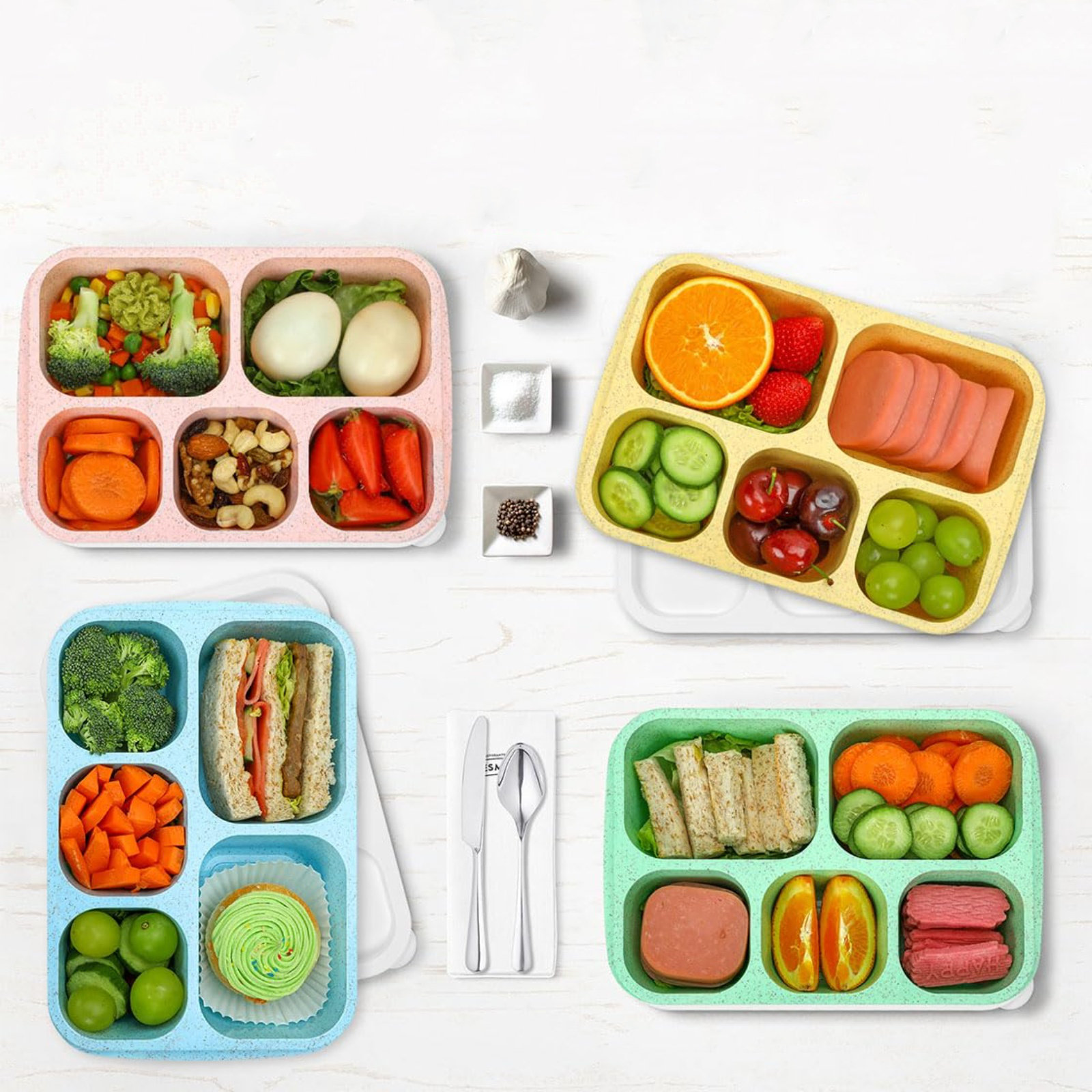Hokku Designs 4 Pack Bento Snack Box Containers | Wayfair