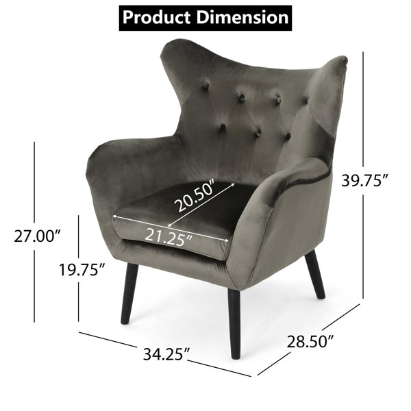 Everly Quinn Alyssa Mid-Century Lavender Velvet Wingback Arm Chair ...