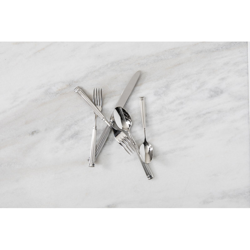 Fortessa Doria 5 Piece 18/10 Stainless Steel Flatware Set, Service for ...