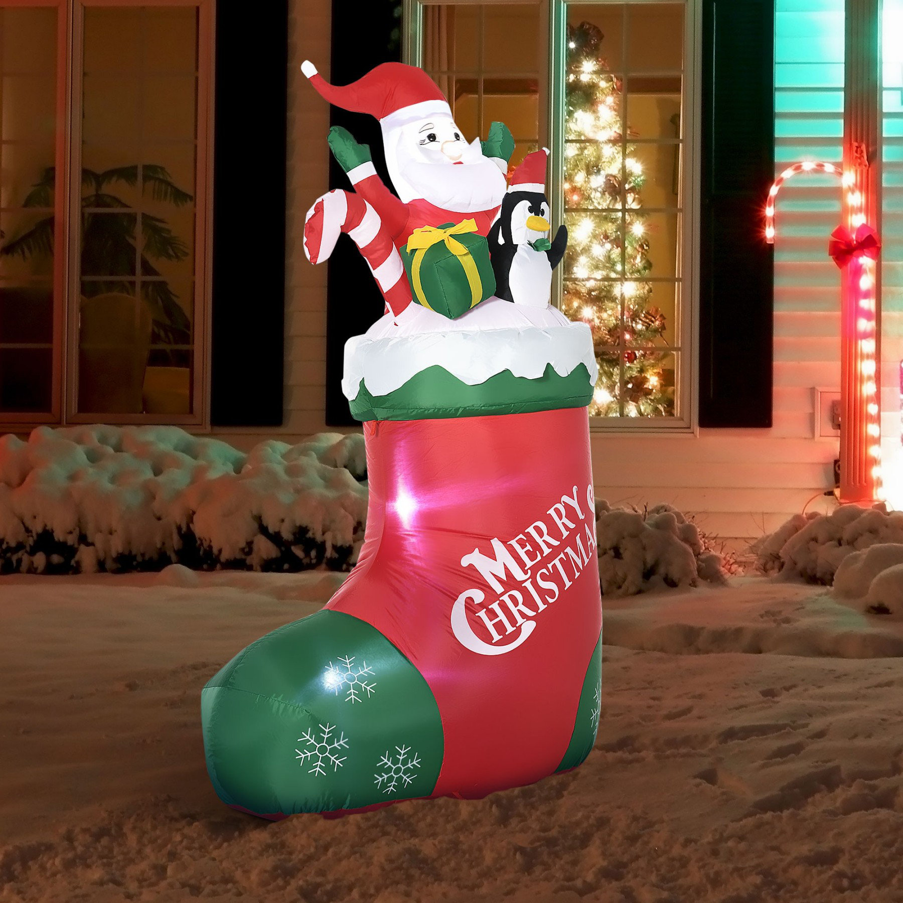 The Holiday Aisle® 5ft Christmas Inflatables Outdoor Decorations ...