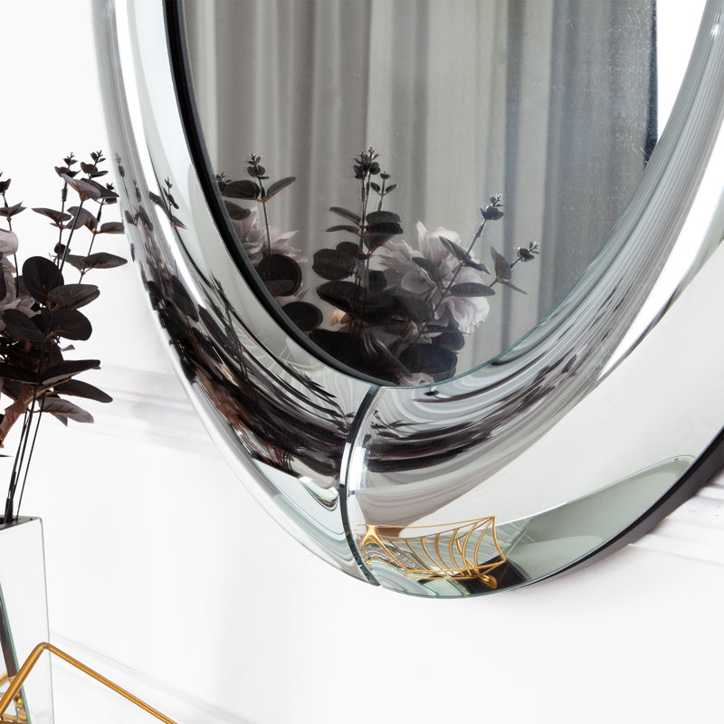 Willa Arlo™ Interiors Freelon Round Curve Glass Wall Mirror | Wayfair