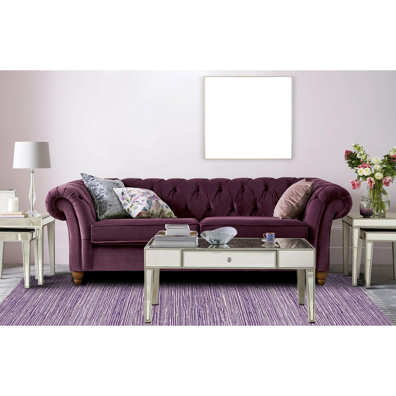 Highland Dunes Mattison Handwoven Purple/White Rug & Reviews | Wayfair