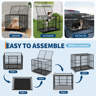 Latitude Run® 42 Inch Heavy-Duty Stainless Steel Dog Crate for Large ...