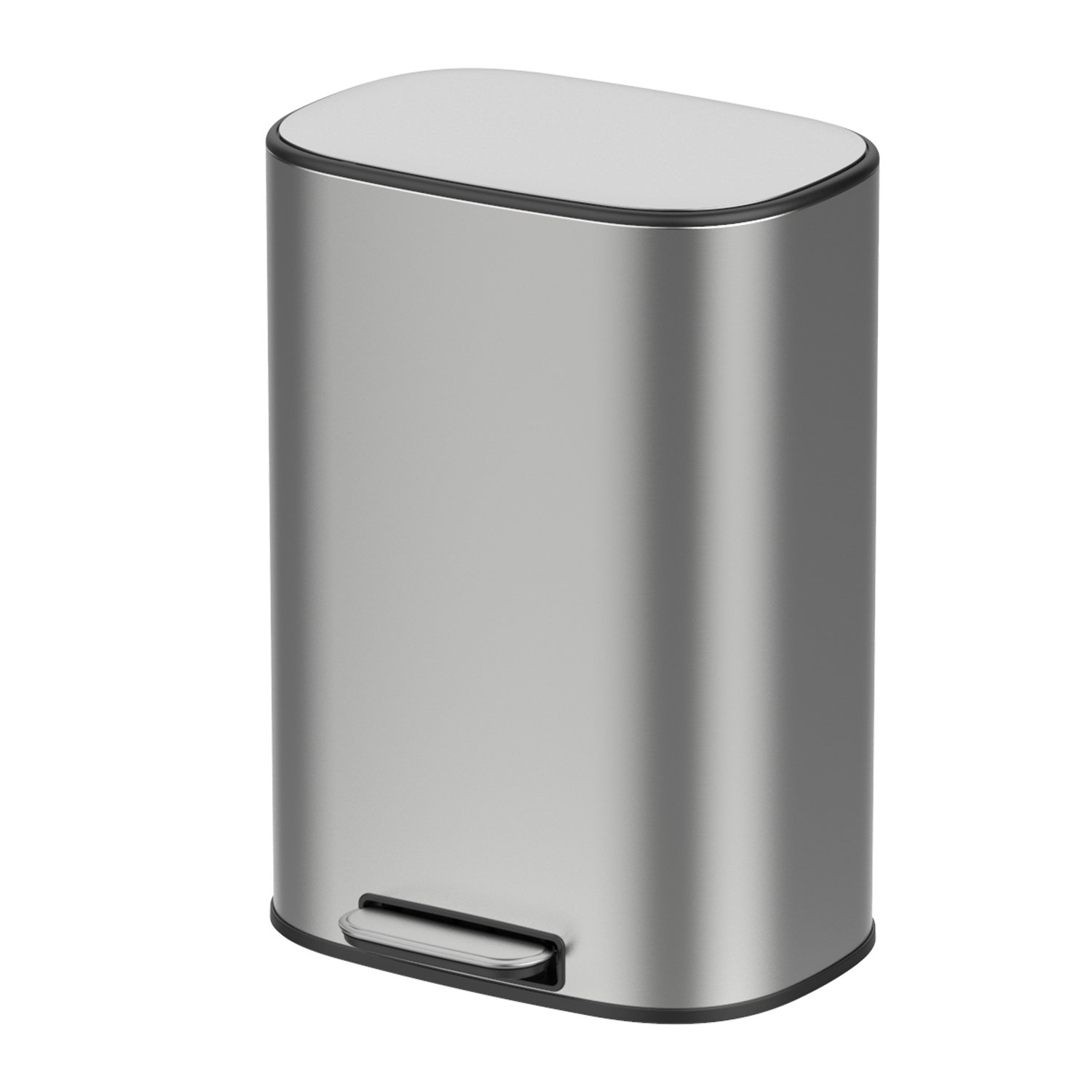 BinMax Stainless Steel Garbage Bin Step-on Trash Can for Kitchen ...