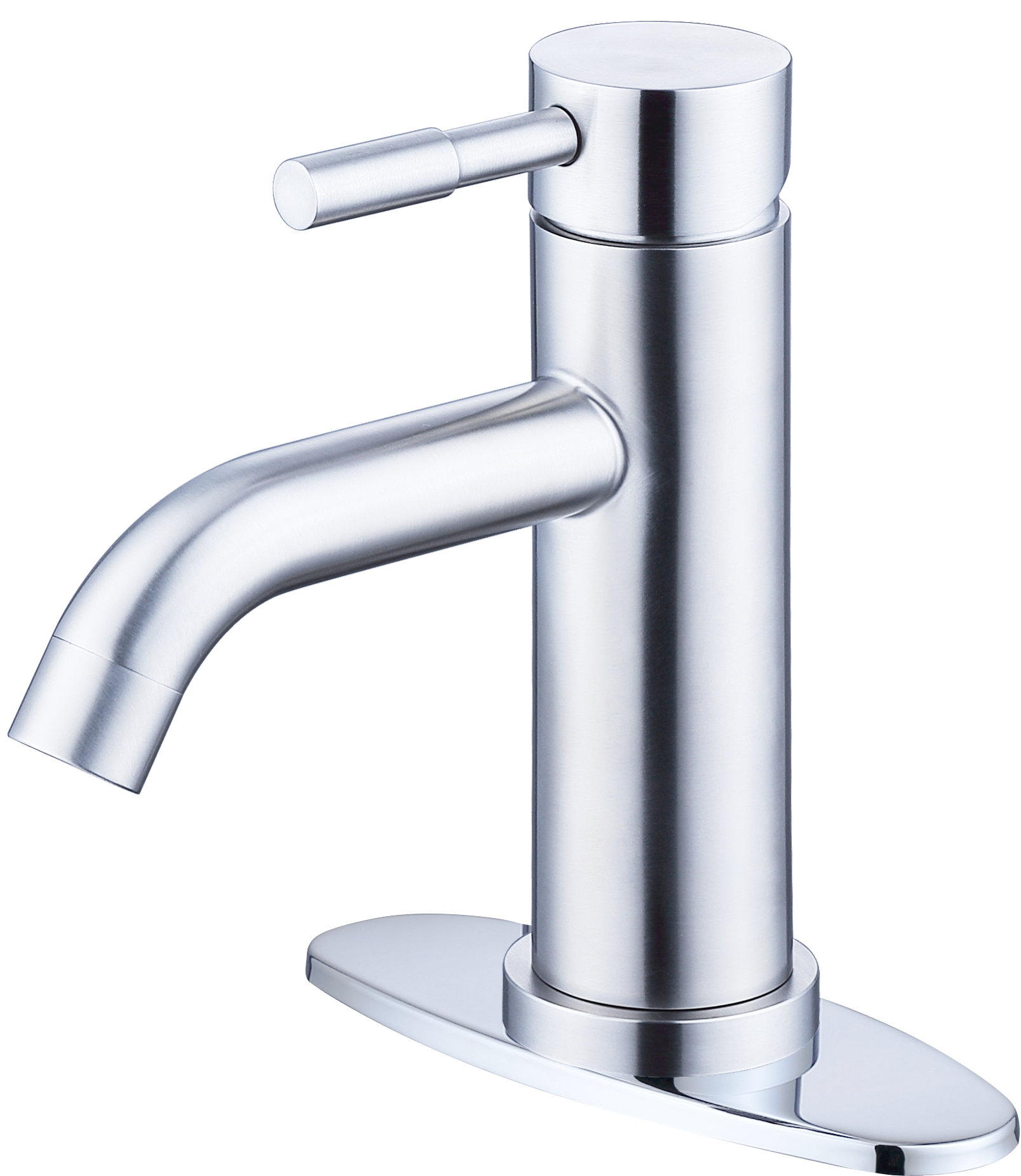 Averen Inc iBenso Elliott Solid Stainless Steel Single Hole Bathroom ...