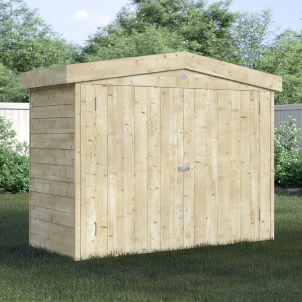 Forest Garden 6 ft. W x 3 ft. D Solid Wood Overlap Apex Bike Shed ...