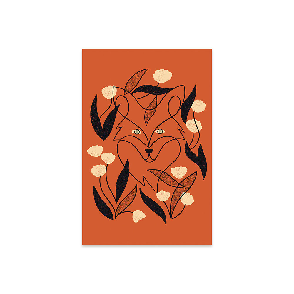 Millwood Pines Floral Fox by Renea L. Thull - Unframed Graphic Art ...