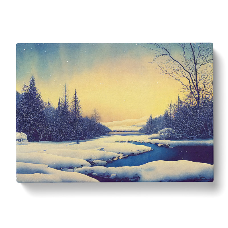 Alpen Home Sunrise Winter Forest Vol.3 - Wrapped Canvas Graphic Art ...