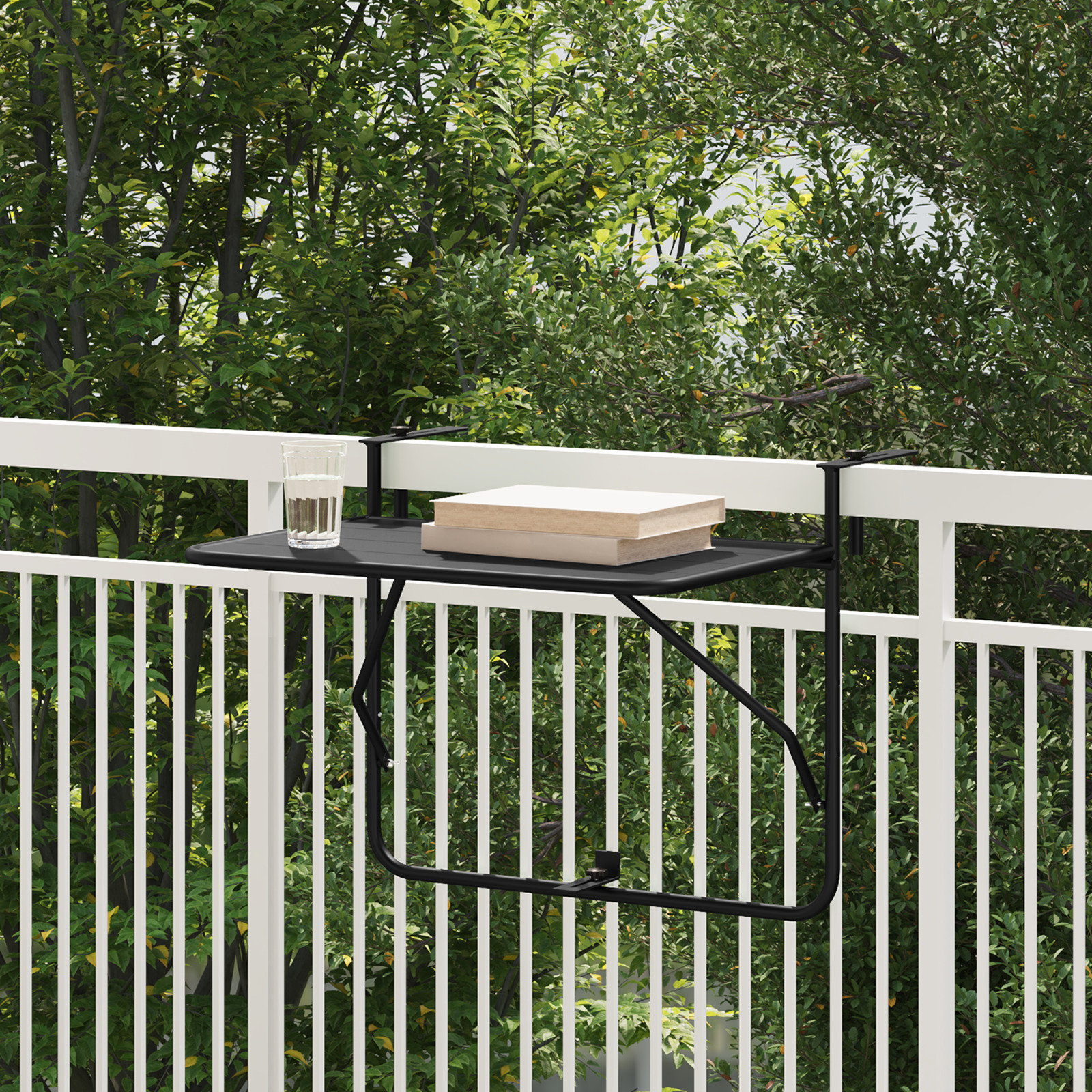 Dakota Fields Balcony Table Metal Medium Collapsible Patio Table ...