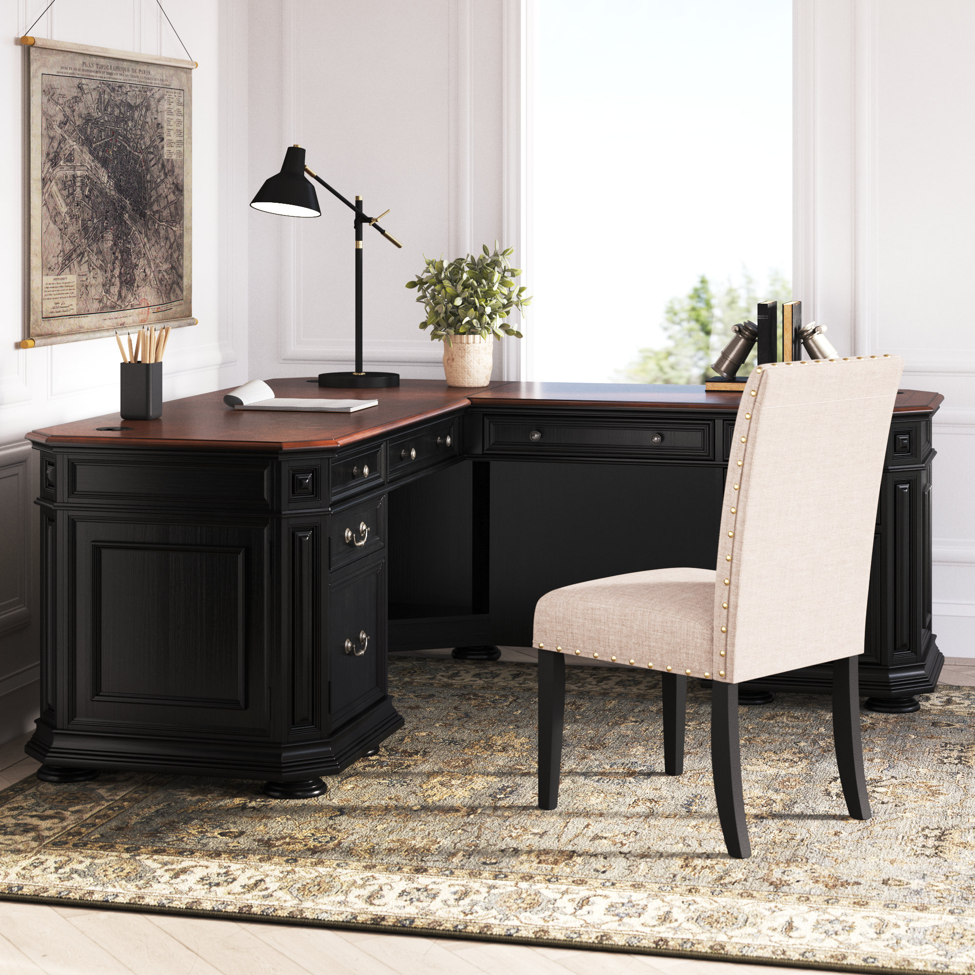 Darby Home Co Needham L-Shaped Executive Desk & Reviews | Wayfair