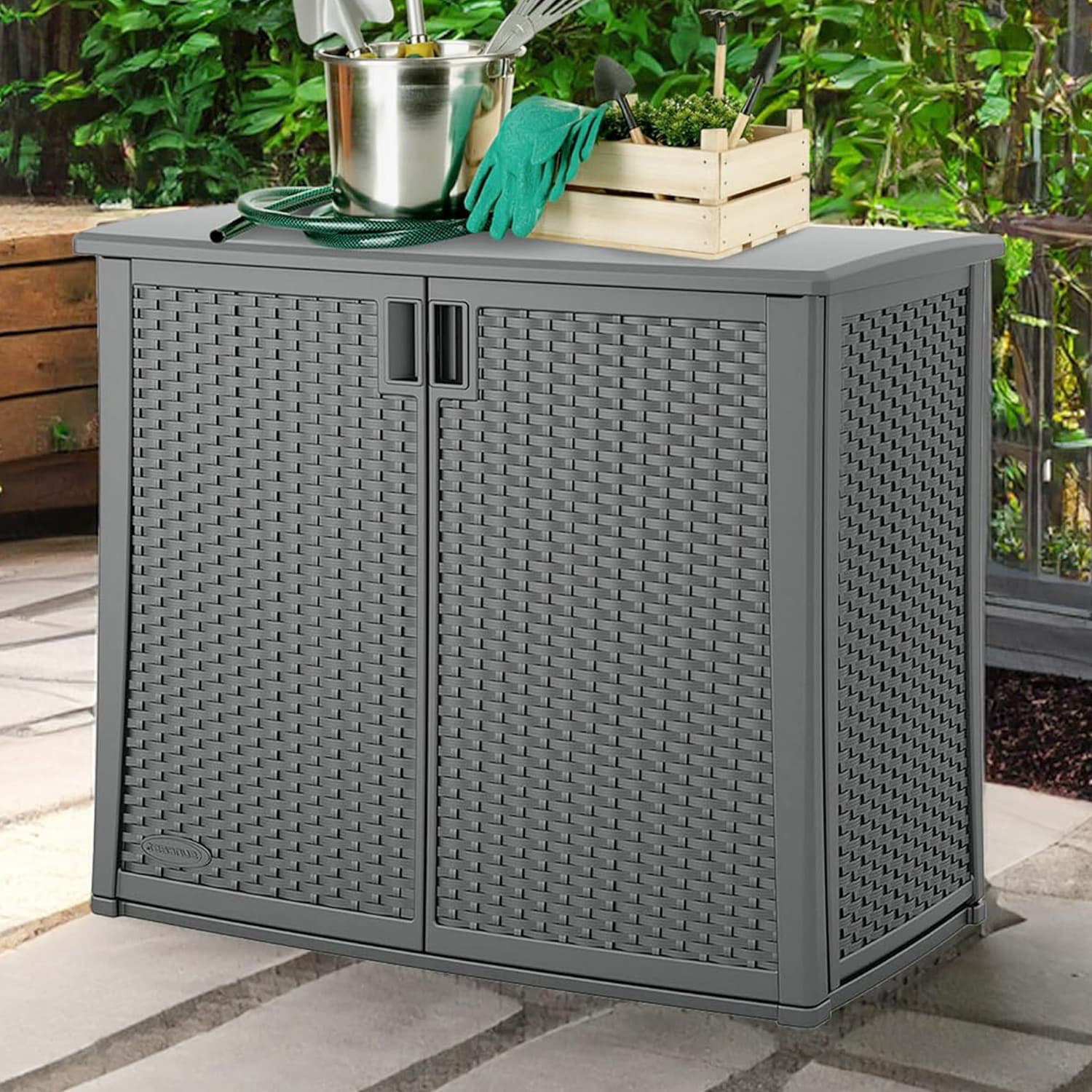 SONBIS Outdoor Lockers, Padded Lock Doors, Free-Standing Outdoor Patio ...