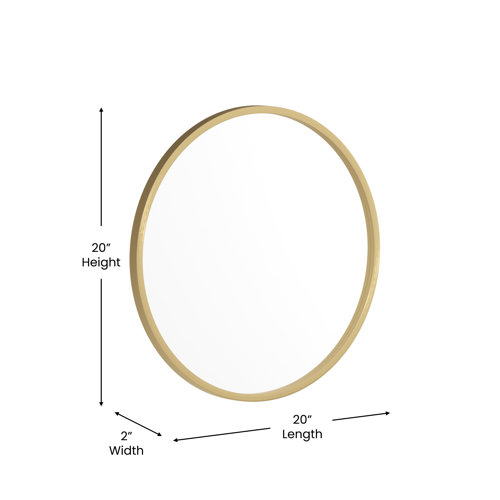Mercer41 Gagalis Wall Mount Shatterproof Round Accent Wall Mirror with ...