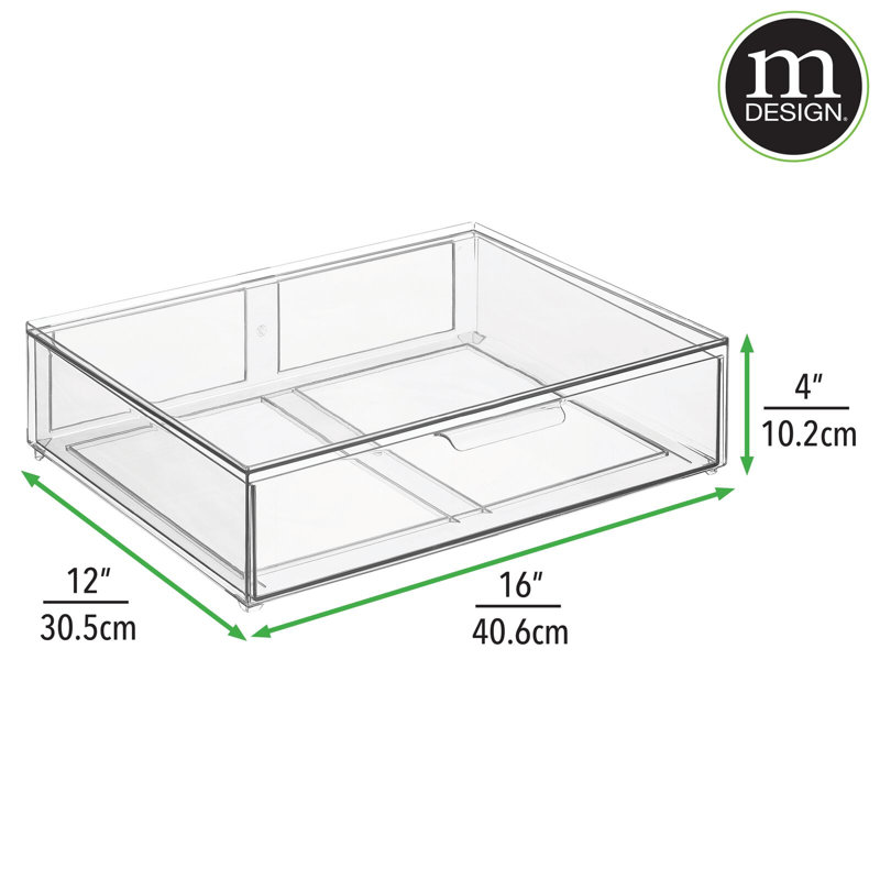 mDesign Plastic Stackable Drawer Set | Wayfair