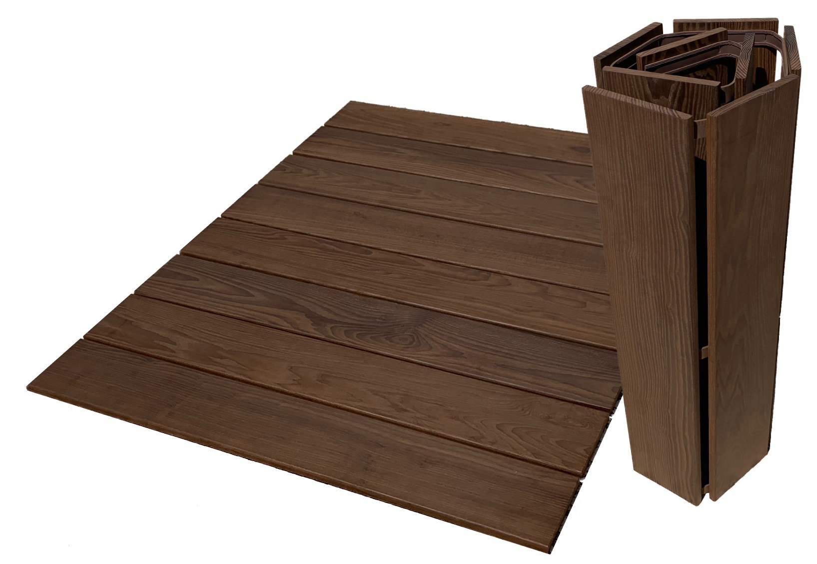 Roll Floor Thermo-Treated Wood Roll Deck Tile Mat 42 in. x 32 in. in ...