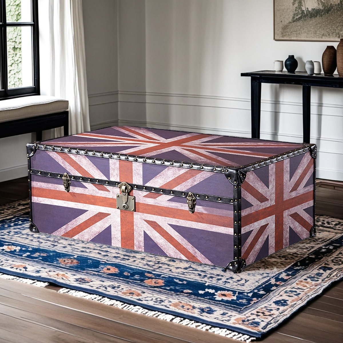 HUGESTO Extra Large Rectangular Coffee Table Vintage Trunk | Wayfair