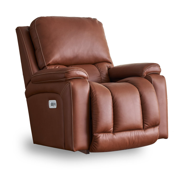 La-Z-Boy Greyson Leather Match Power Rocking Recliner with Power ...
