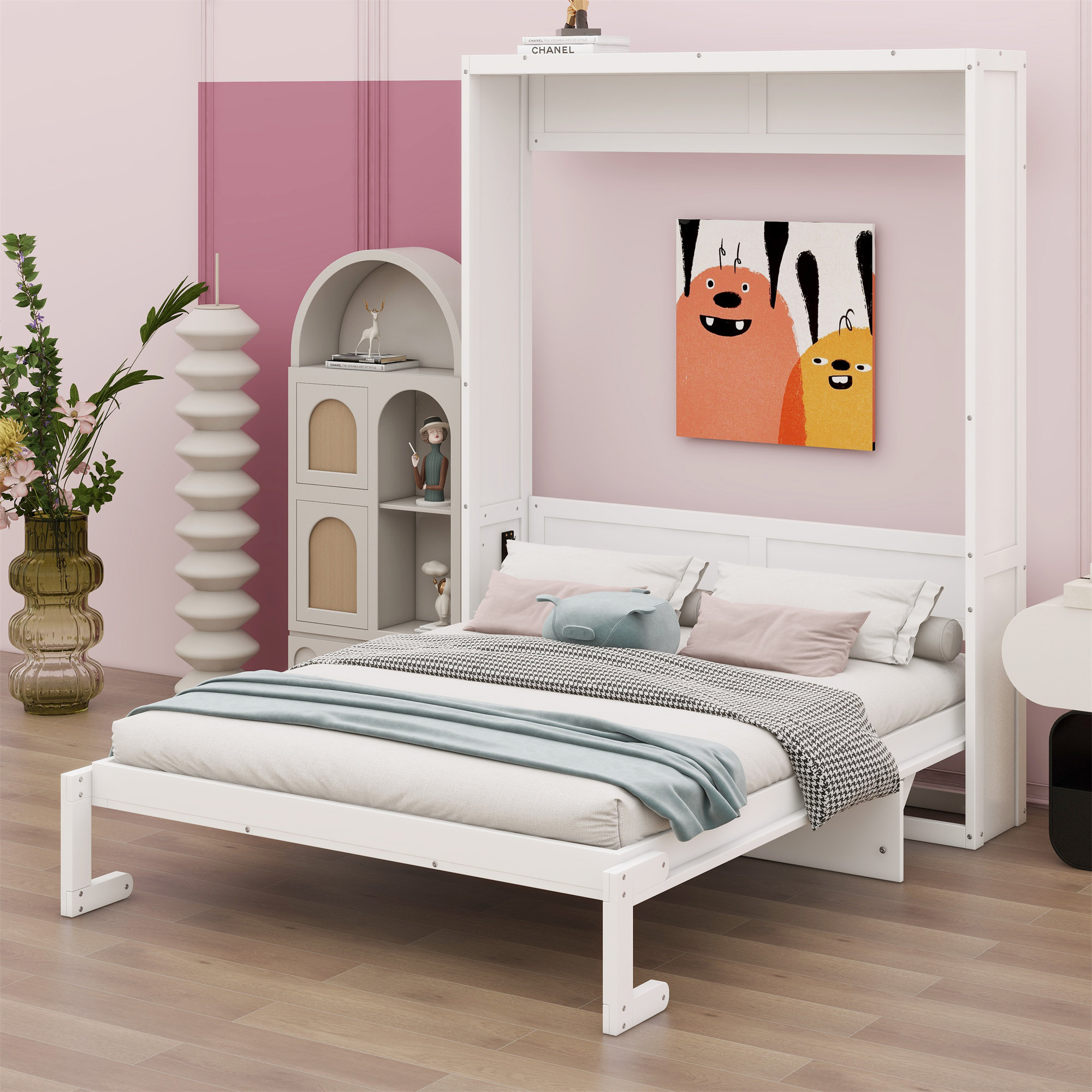 Red Barrel Studio® Murphy Bed, Cabinet Bed Folding Wall Bed With Desk Combo | Wayfair