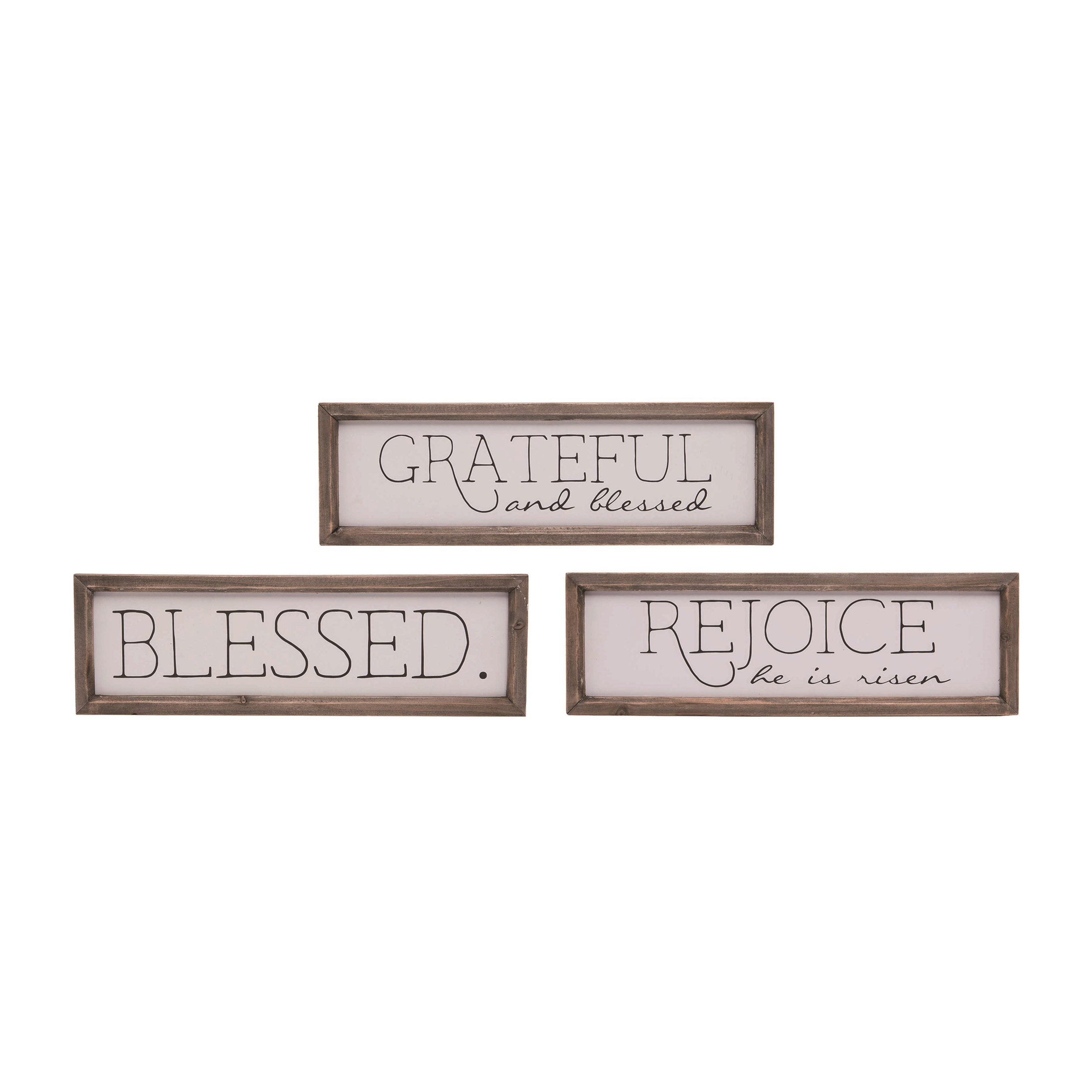 August Grove® Wood Blessings Decor Set of 3 Spring Home Decorations ...