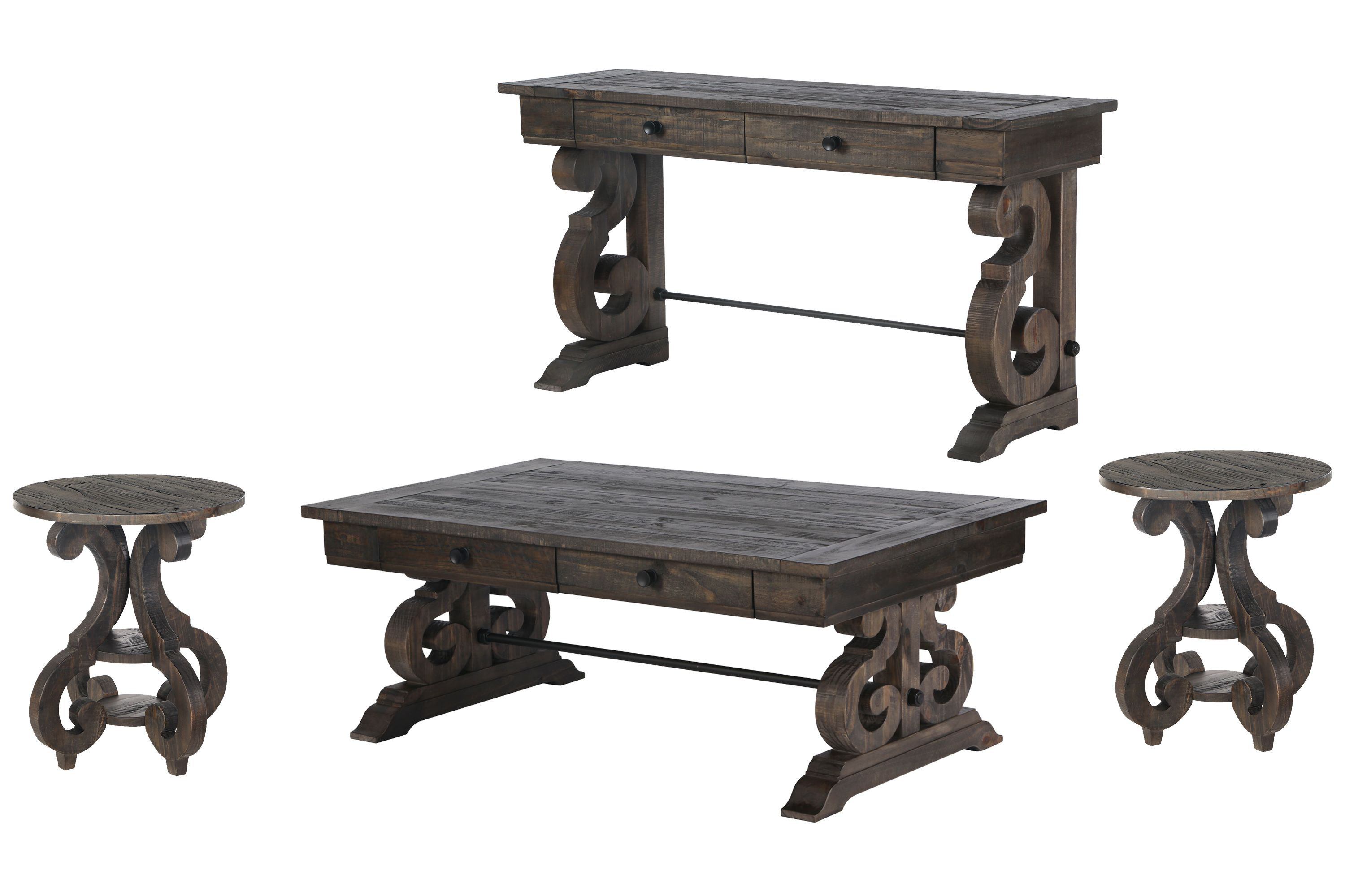 Canora Grey Rectangular Cocktail Table With 2 Accent End Table And Sofa ...