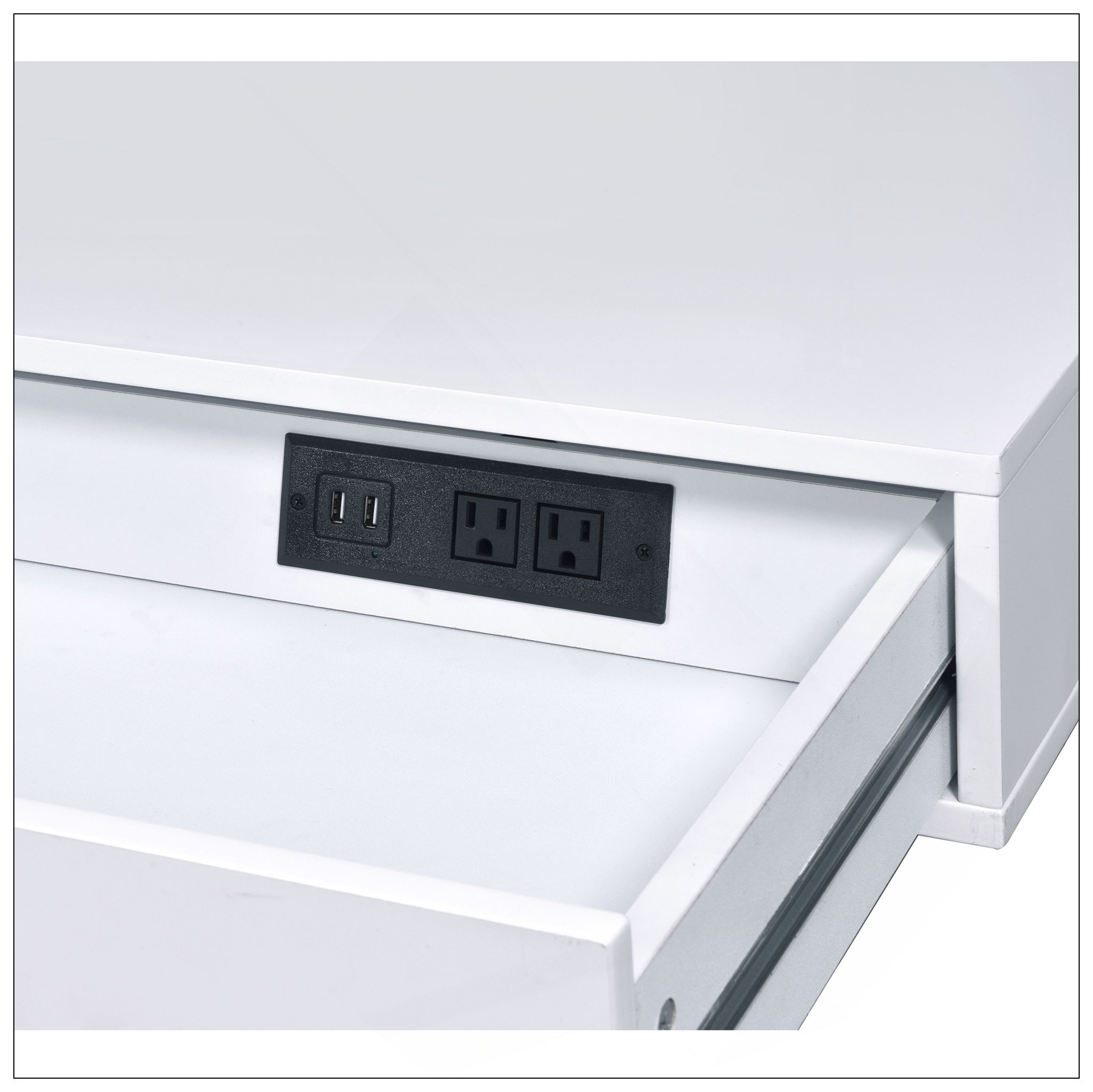 Wrought Studio™ Versatile Writing Desk With USB And Ample Storage For ...