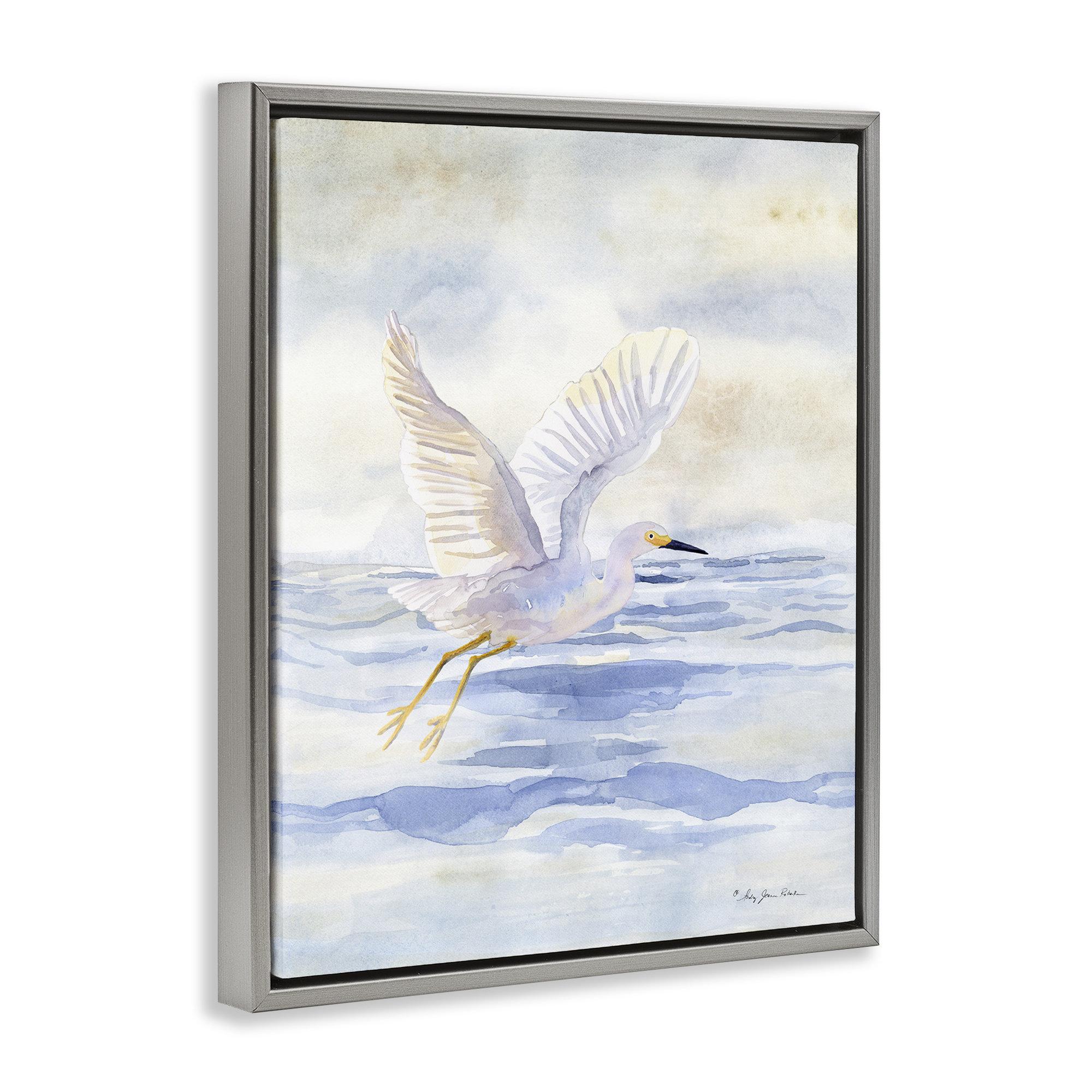Highland Dunes Swan Flying Over Water Canvas Wall Art by Audrey Jeanne ...