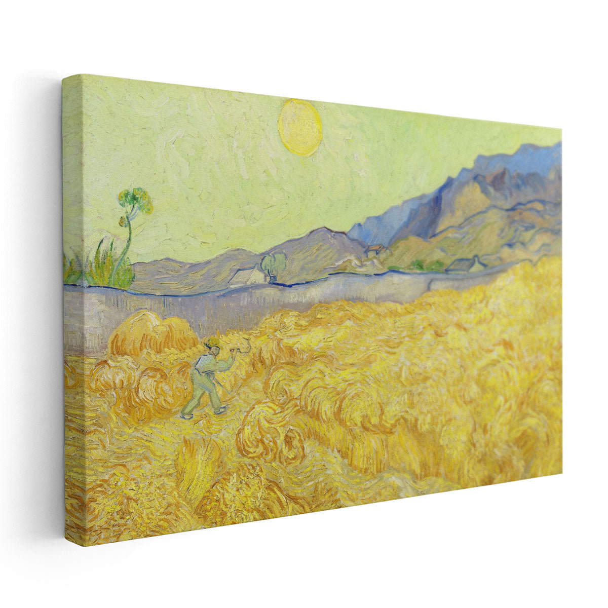 Red Barrel Studio® Wheatfield with a Reaper, 1889 - Canvas Print Wall ...