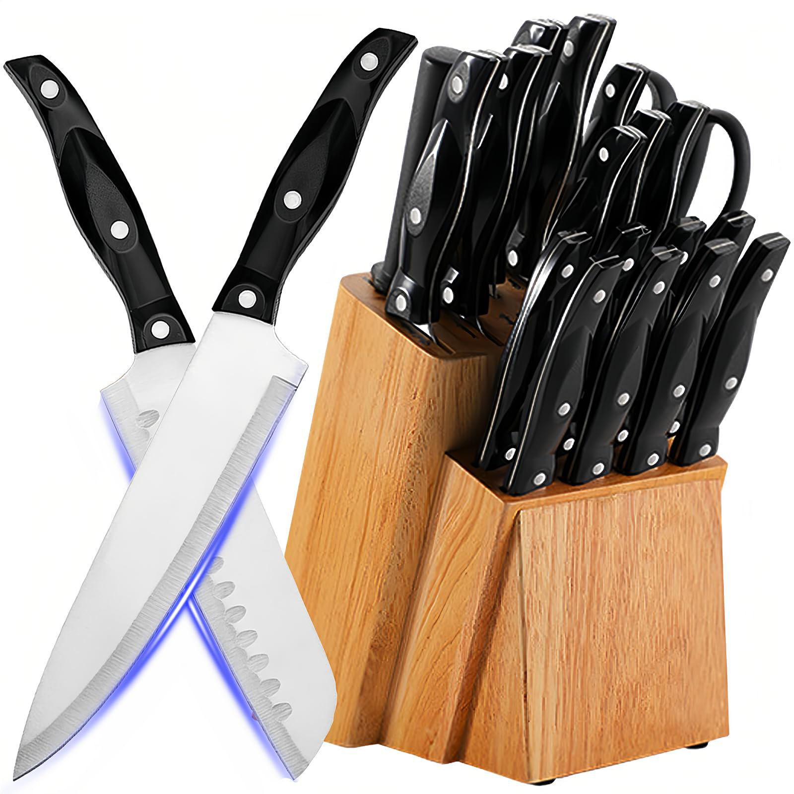 NURTOR 19 Piece Sharp Kitchen Chef Knife Block Set | Wayfair