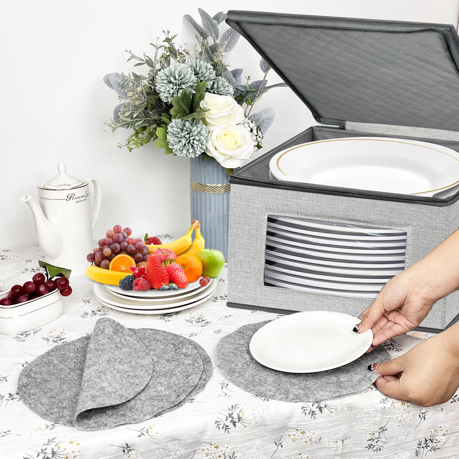 Prep & Savour Storage Containers, 12 Inch Dinner Plate Dish Storage ...