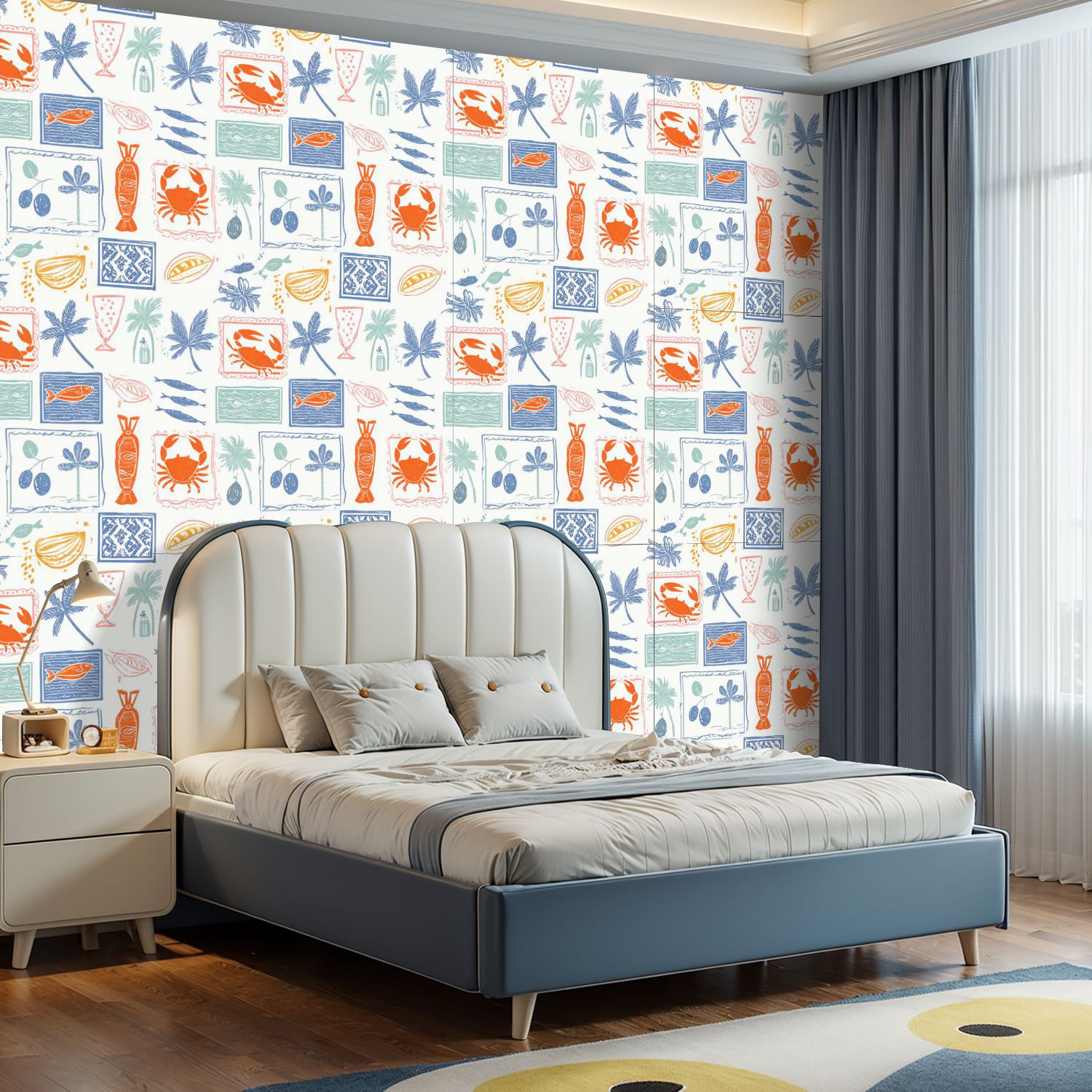 Bayou Breeze Peel and Stick Wallpaper Contact Paper Tropical lobster ...