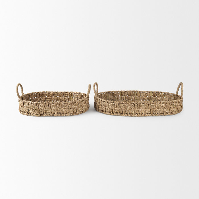 Joss & Main Argens Seagrass Tray - Set of 2 | Wayfair