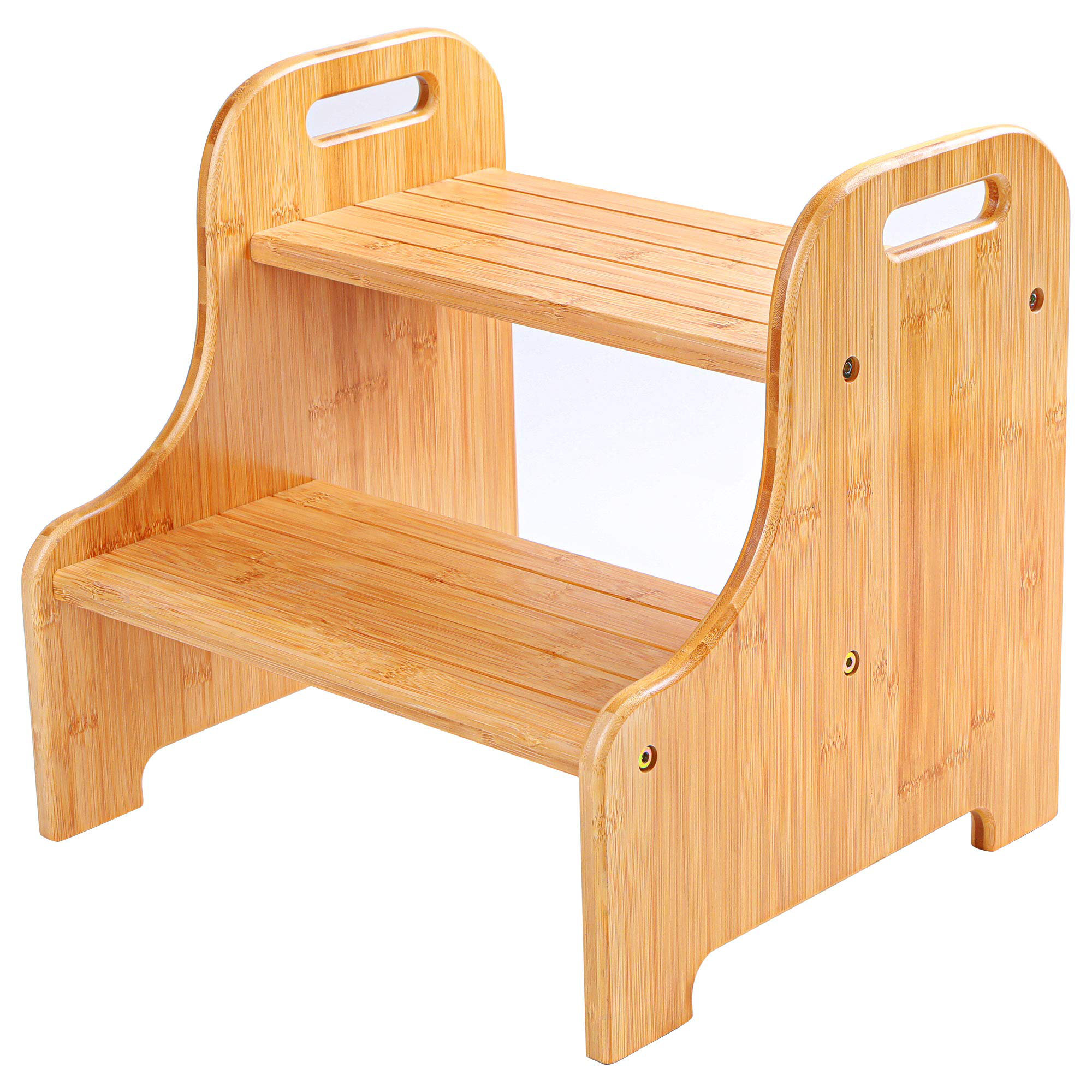 Lark Manor™ Natural Bamboo 2-Step Stool - Stable, Non-Slip, Easy To ...