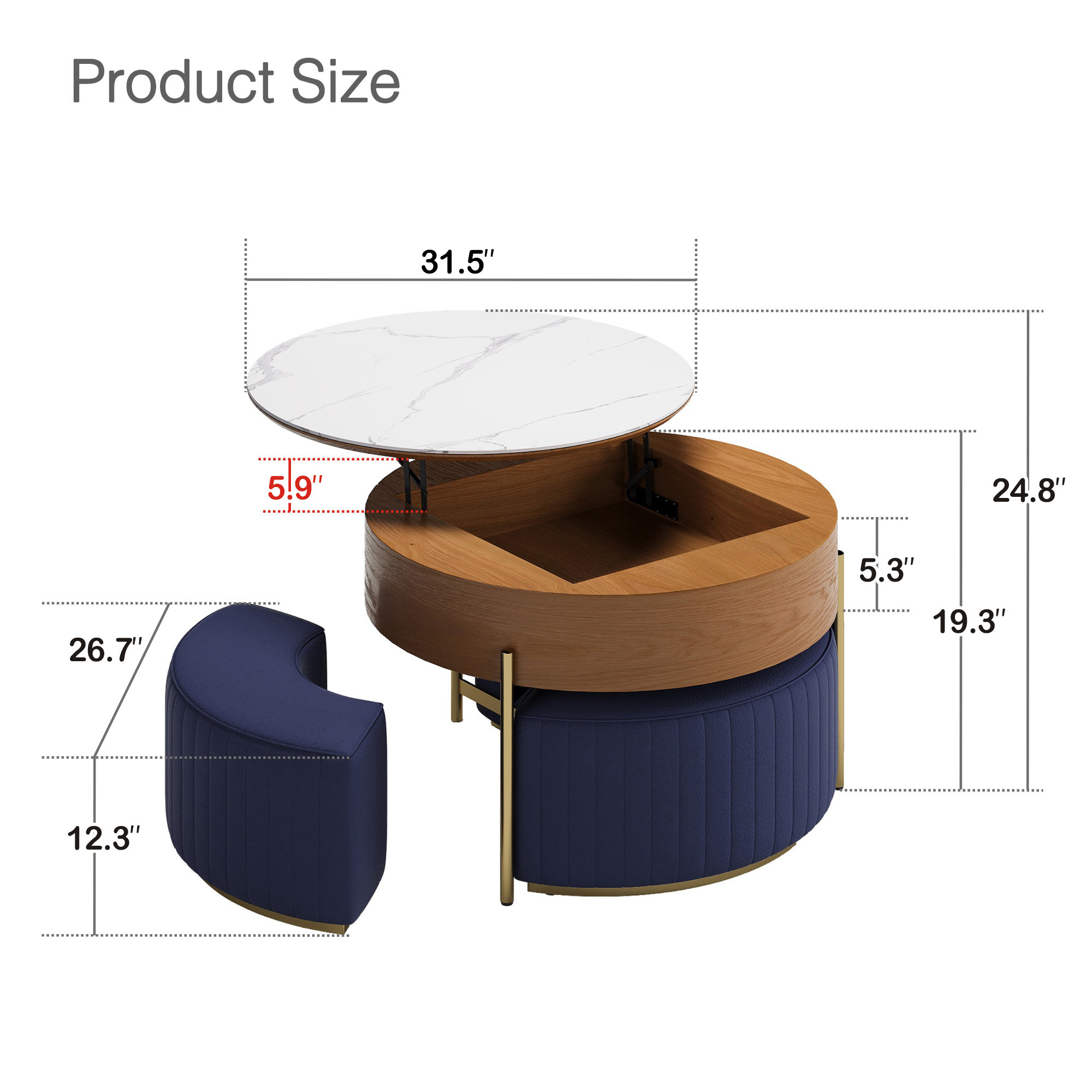 Latitude Run® Marlit Lift Top 3 Legs Coffee Table with Storage | Wayfair