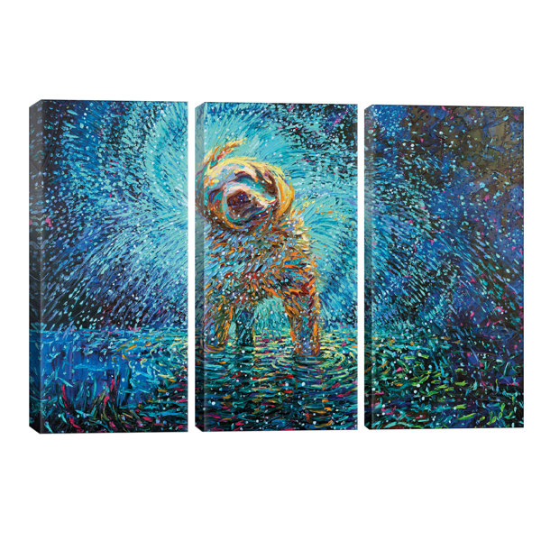 Ebern Designs Labrador Jazz by Iris Scott - 3 Piece Wrapped Canvas ...
