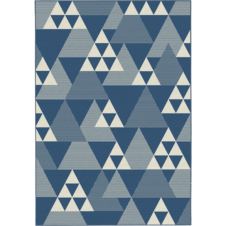 Longweave Serena Geometric Triangle Blue Rug | Wayfair.co.uk