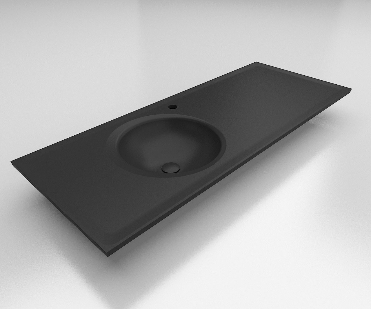 Alma 20.7" Matte Black Polymarble Circular Undermount Bathroom Sink ...