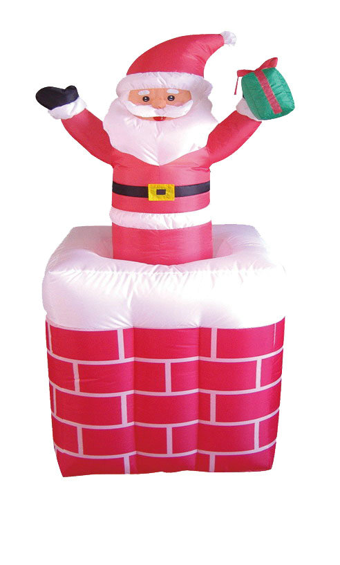 The Holiday Aisle® Christmas Animated Santa on Chimney Inflatable ...